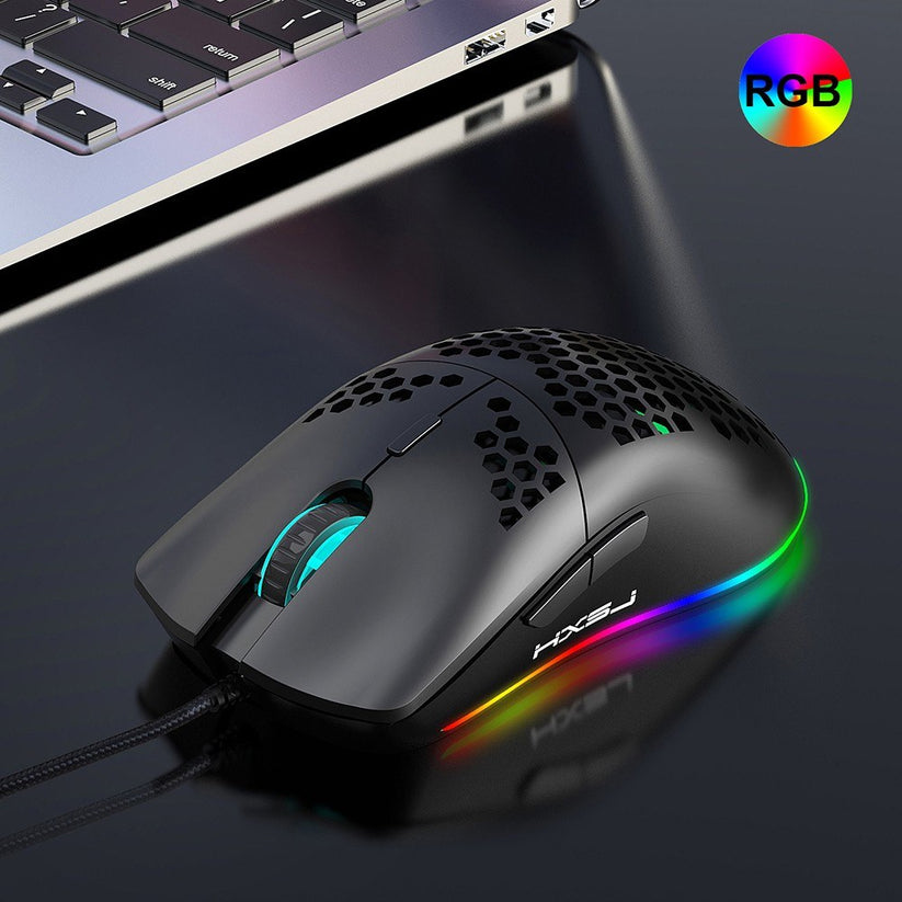 HXSJ J900 RGB Wired Gaming Mouse with Ergonomic Design and Adjustable ...