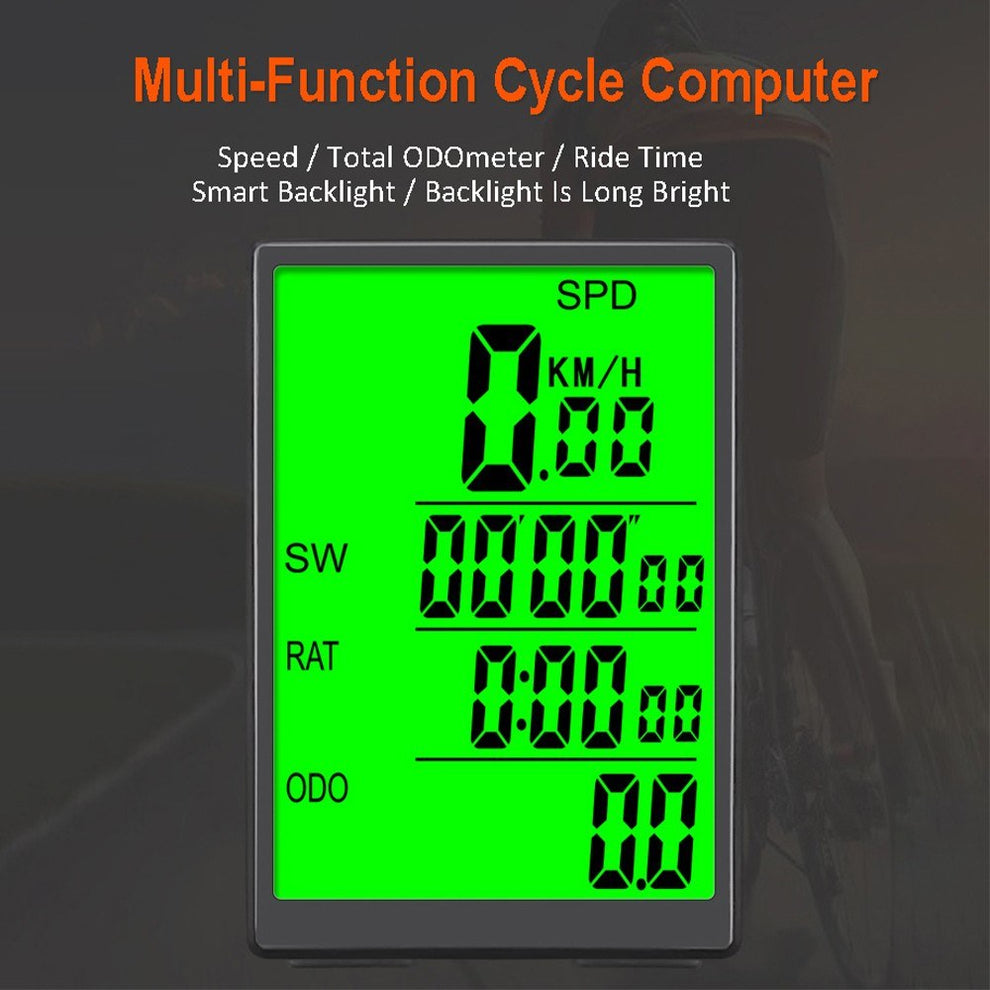 Sunding SD-590 Wireless Bike Computer with Waterproof Design and Green ...